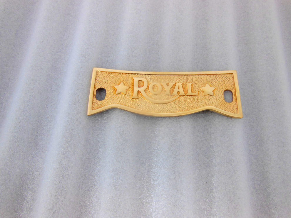 BRASS CROWN PLATE FOR ROYAL ENFIELD ELECTRA & STANDARD OLD MODEL ...