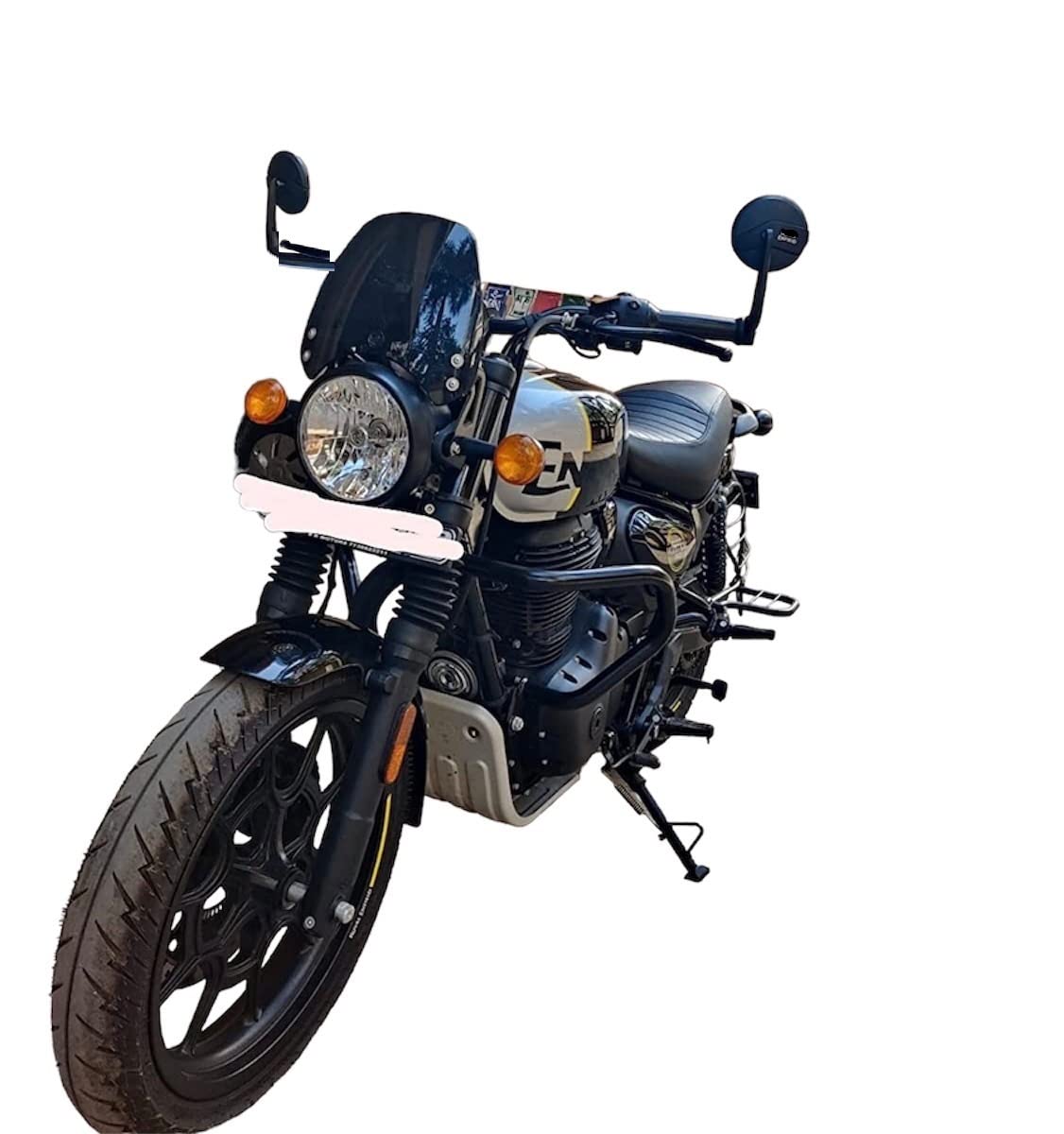 BAR END MIRROR FOR ROYAL ENFIELD HUNTER , REBORN CLASSIC & METEOR ...