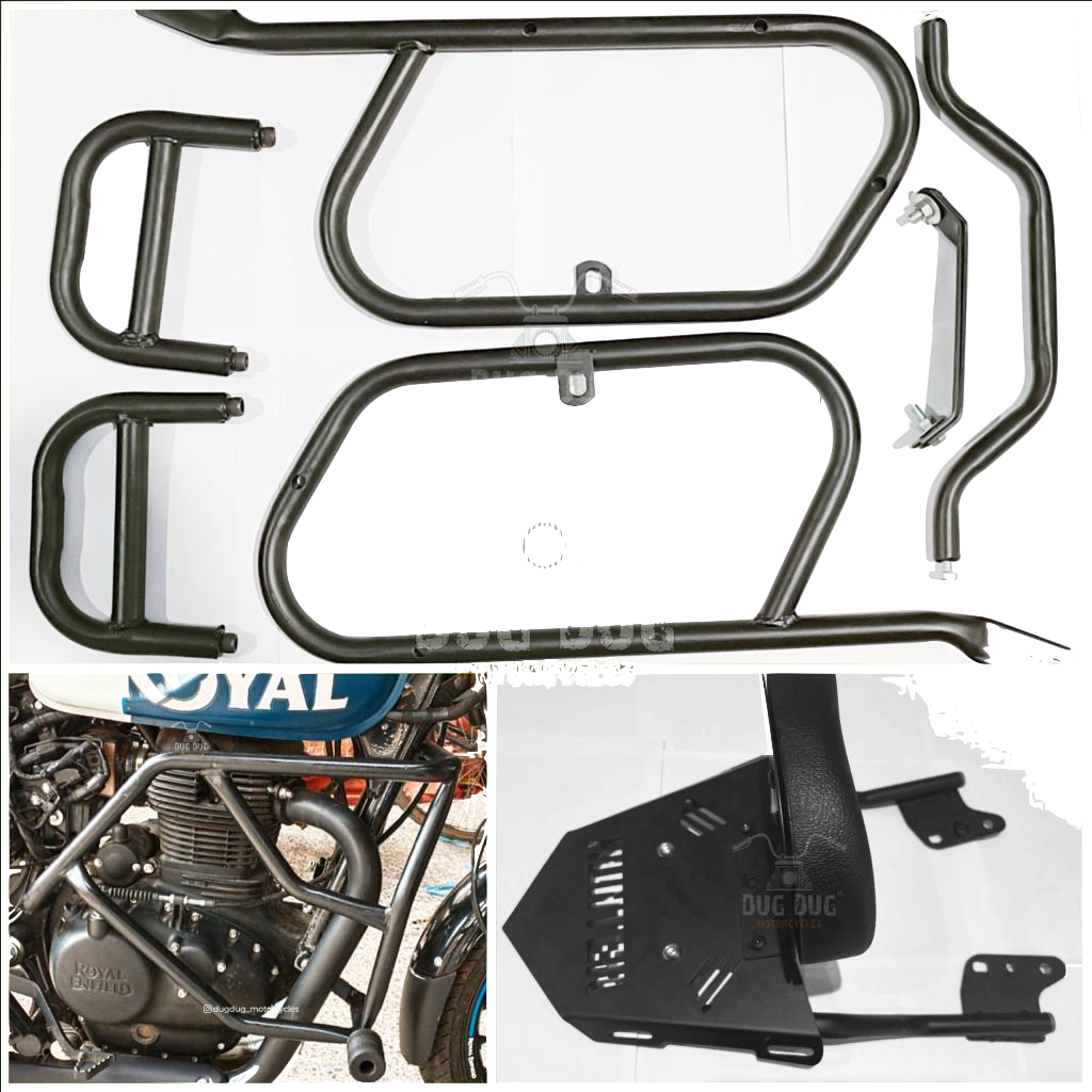 Touring Kit TYPE-2 for Royal Enfield Hunter 350 ( backrest ,crash guar ...