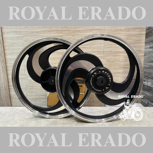 KINGWAY RACEBY S Design Broad S CNC 2 Spoke Talwar Black Alloy Wheel s ...