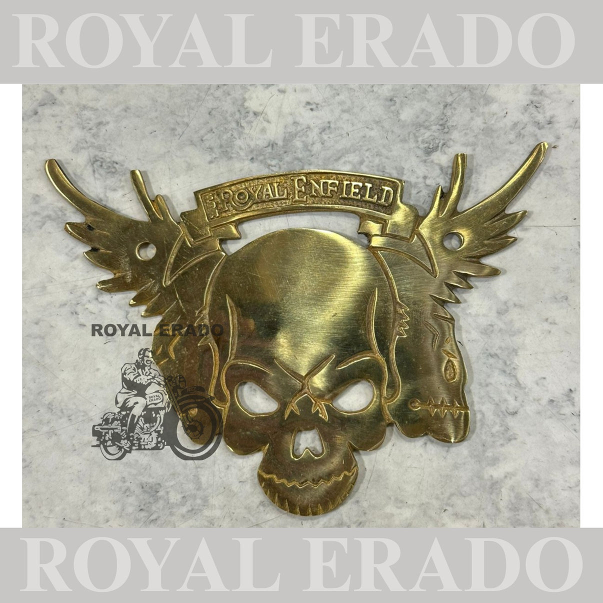 Royal enfield brass danger devil skull face monogram logo in brass for ...