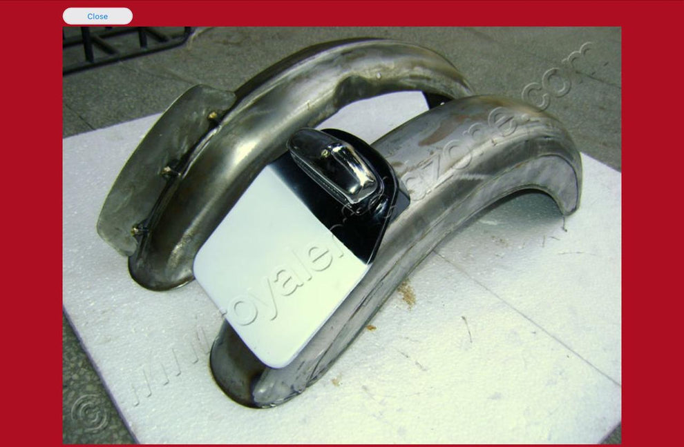 vintage 1962 royal enfield g2 model style mudguard with front and rear ...